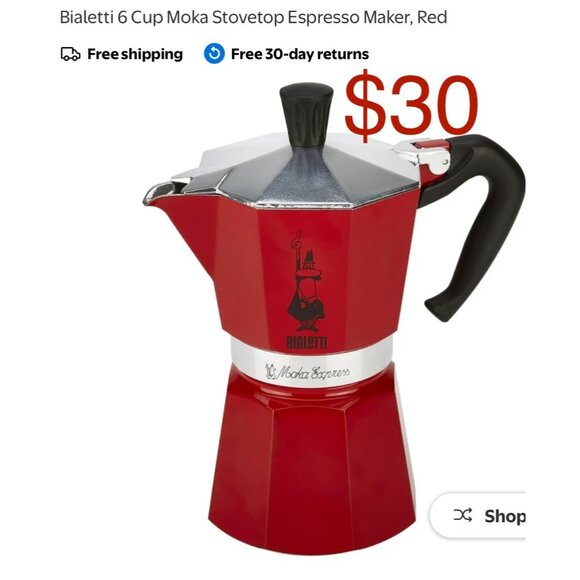 Bialetti | Kitchen | Bialetti 6 Cup Moka Stovetop Espresso Maker Red ...